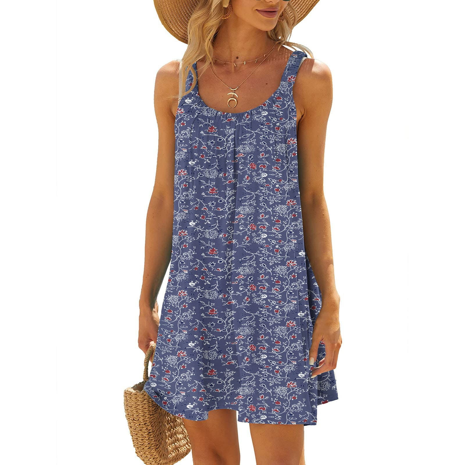 Pincandy Sundresses for Women 2025 Sleeveless Cute Petite Mini Dress ...