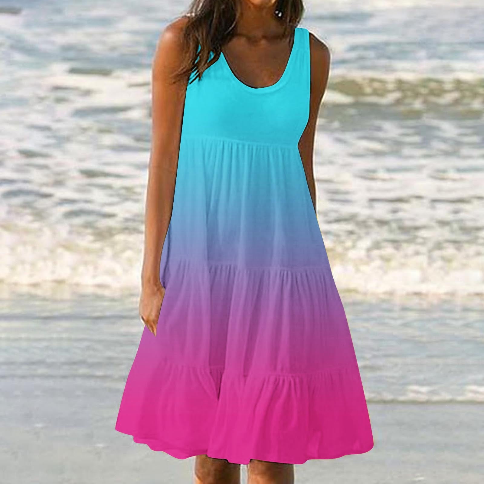 Pincandy Sundresses for Women 2025 Sleeveless Cute Petite Mini Dress ...