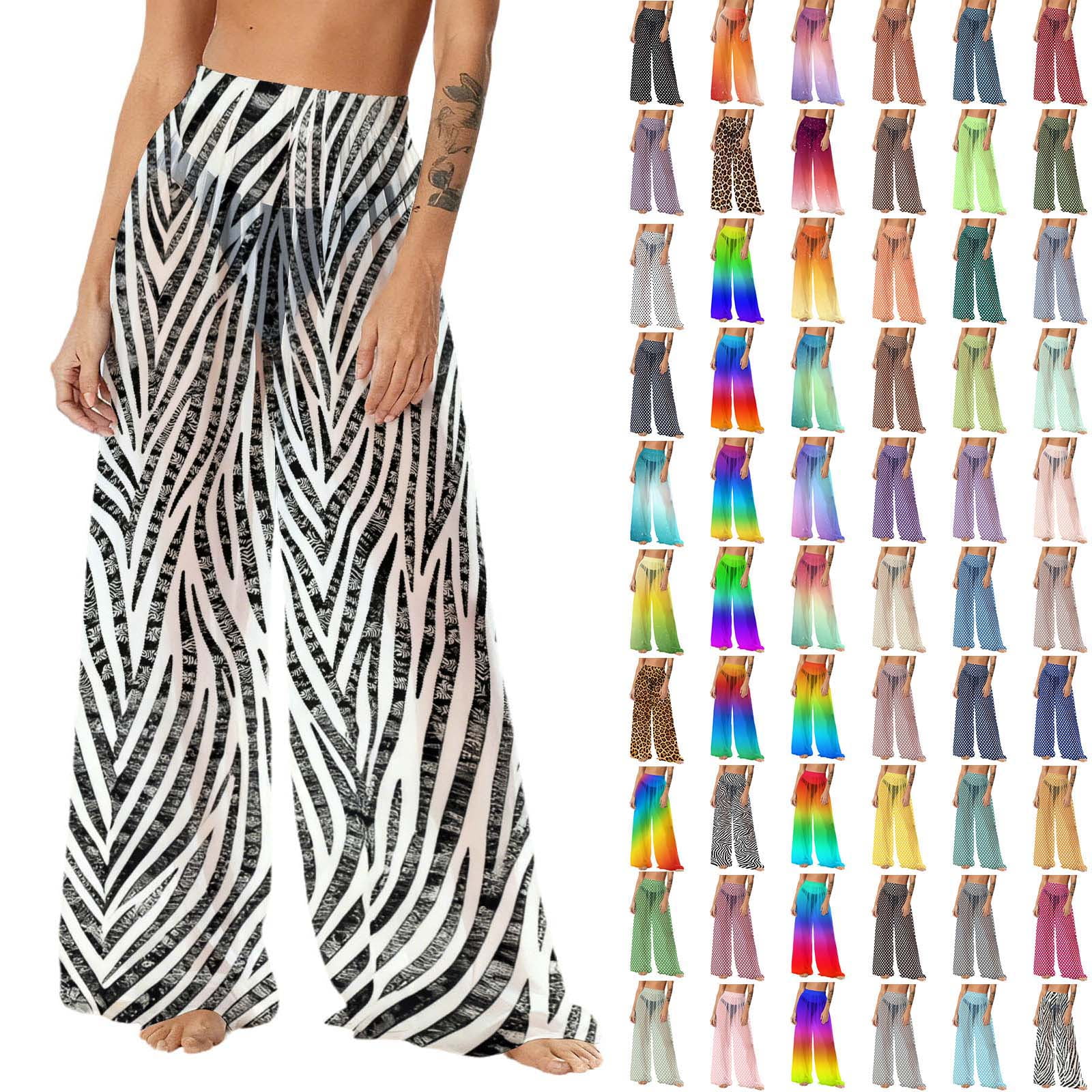 Pincandy Women See Through Sheer Mesh Pants Beach Swimsuit Bikini ...