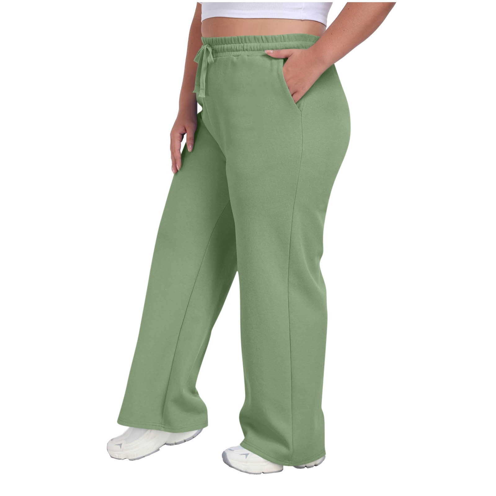 Pincandy Women's Plus Size Casual Sweatpants - Elastic Waist with ...