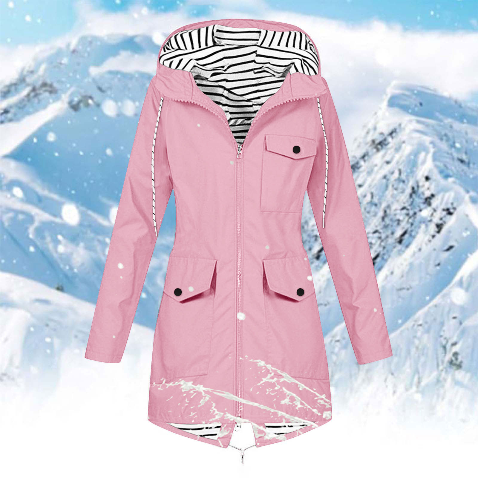 Pincandy Womens Rain Coat Waterproof Active Outdoor Rain Jacket ...