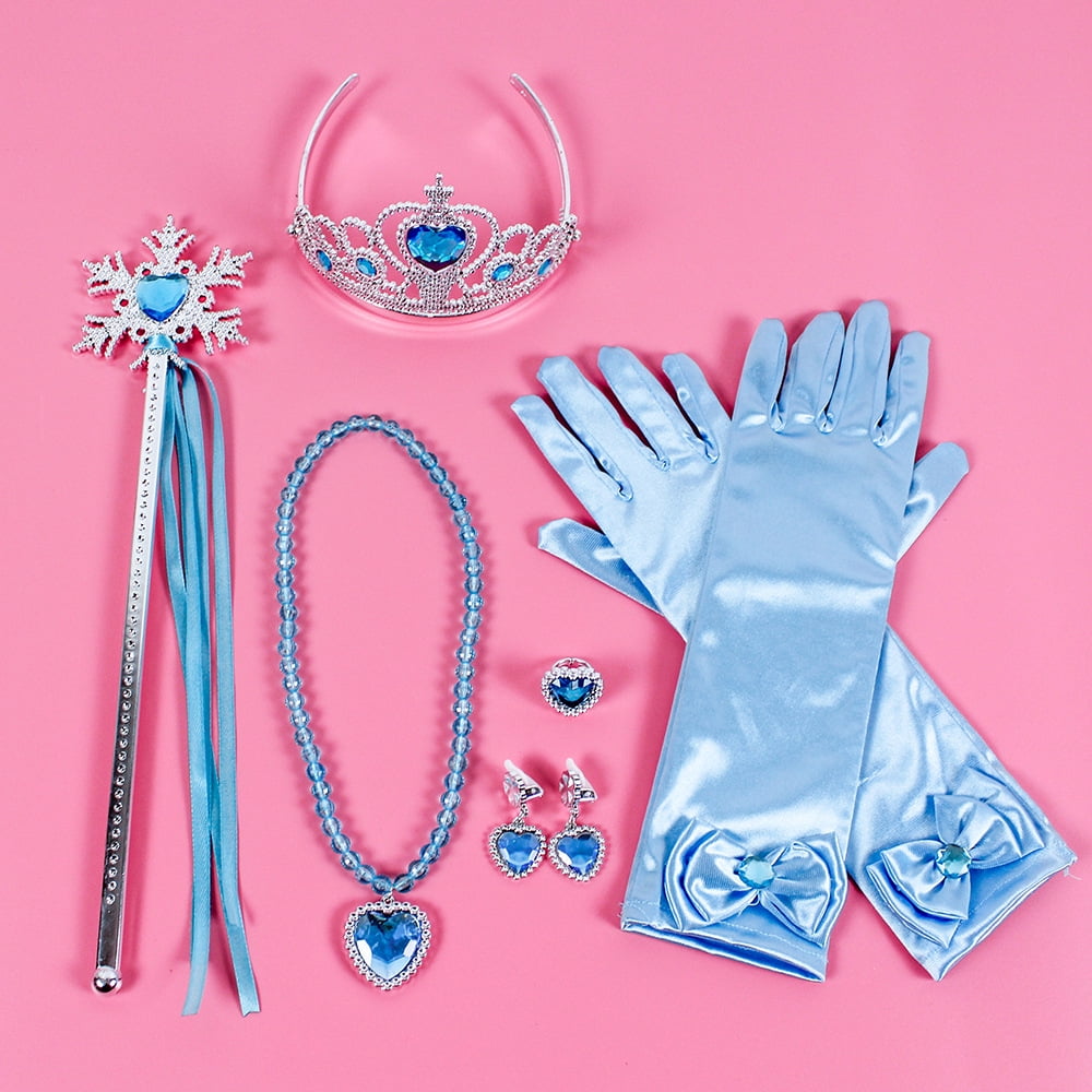 Pincess Anna Elsa Cosply Accessories Crown Magic Wand Necklace Wig ...