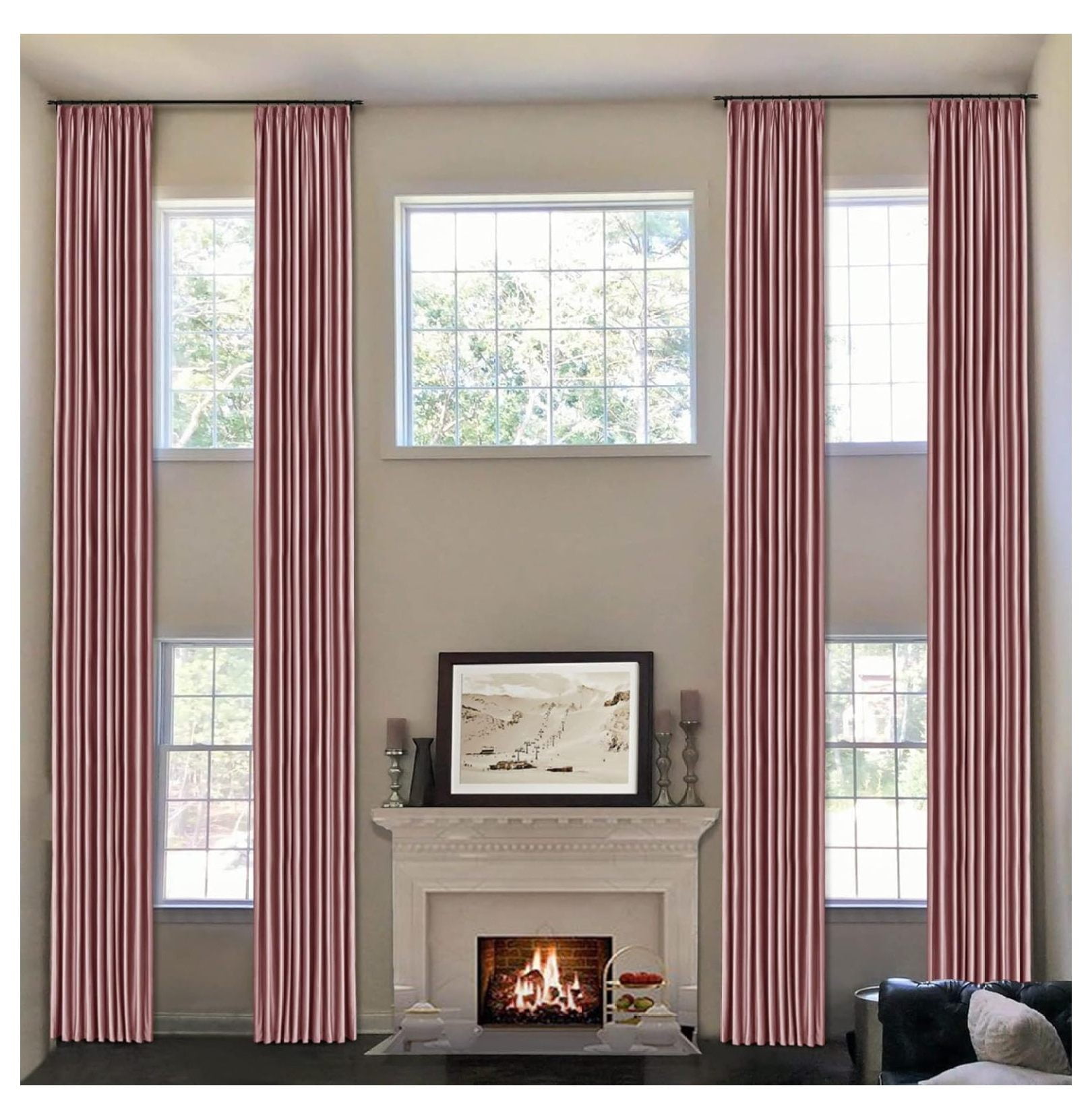 Pinch Pleat Curtains Soft Velvet Curtains 21ft Extra Long Curtains ...