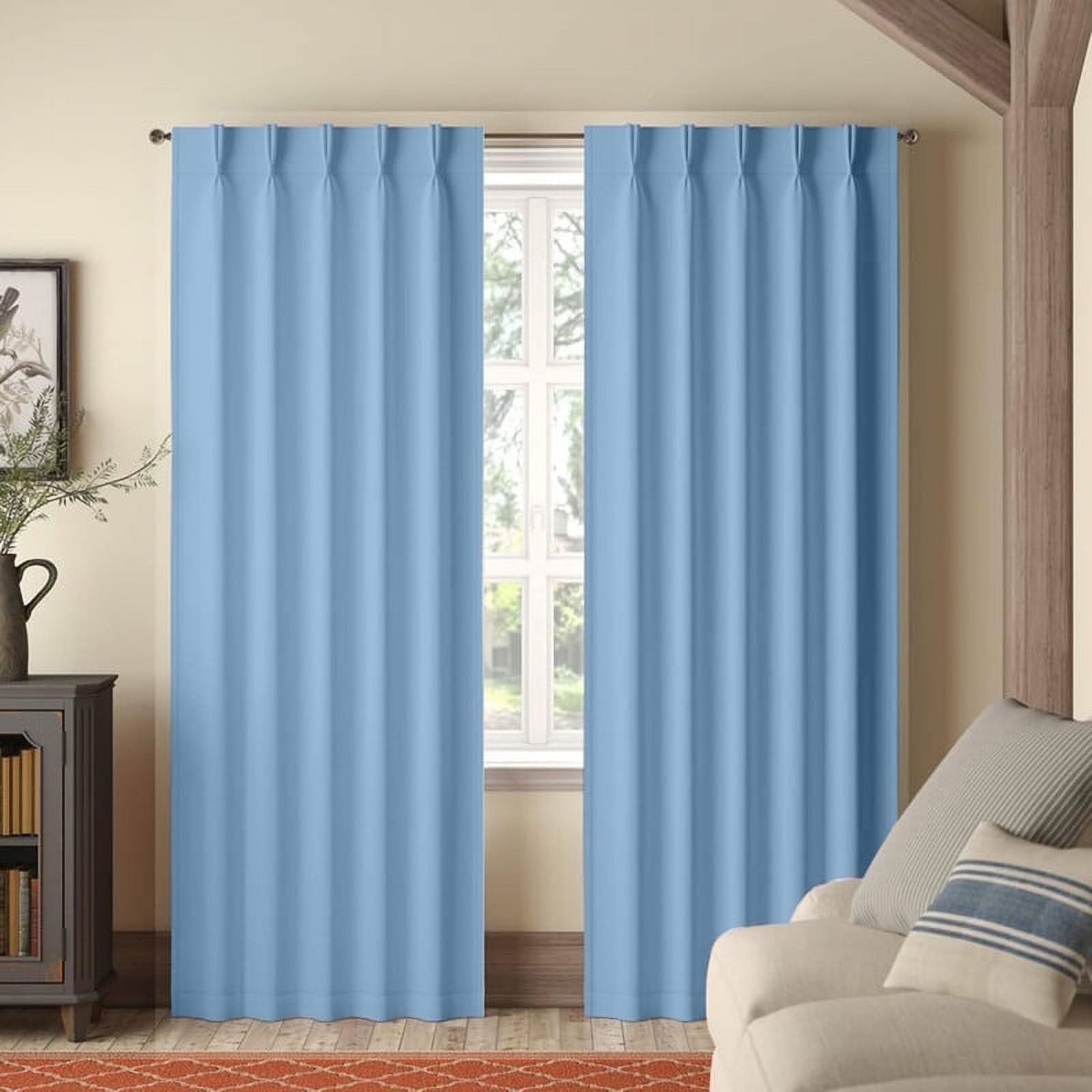 Pinch Pleat Drapes Blackout Curtains for Traverse Rods Thermal ...