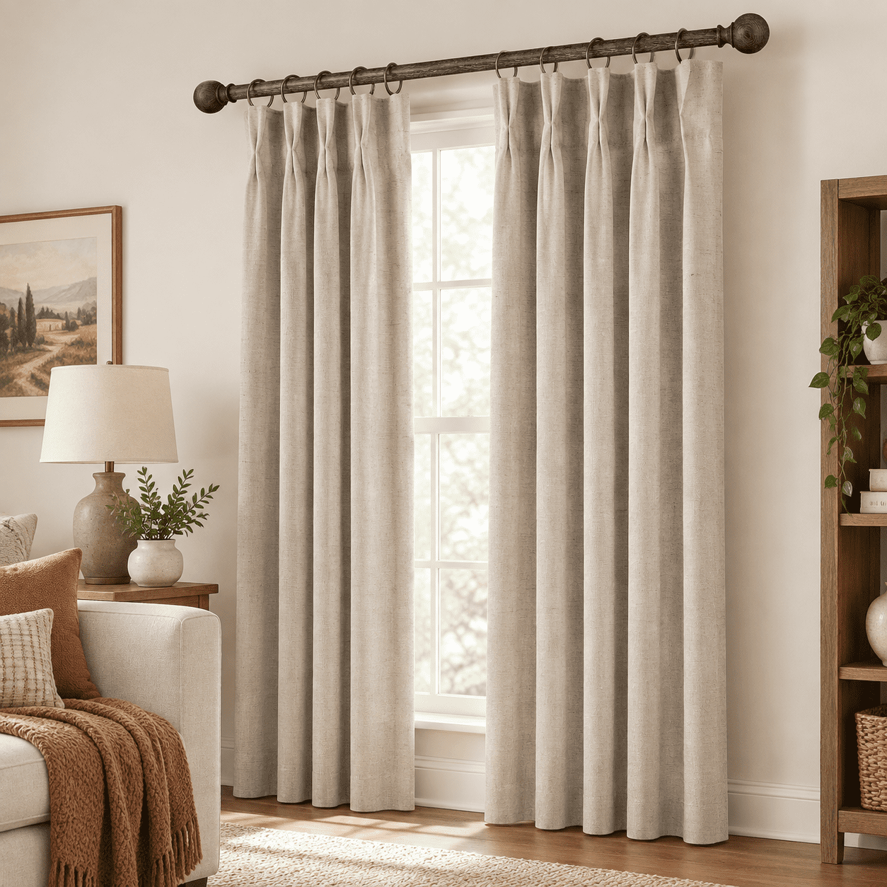 Pinch Pleated 92 Inch Curta2 Panels For Living Room Taupe 92 Inches ...