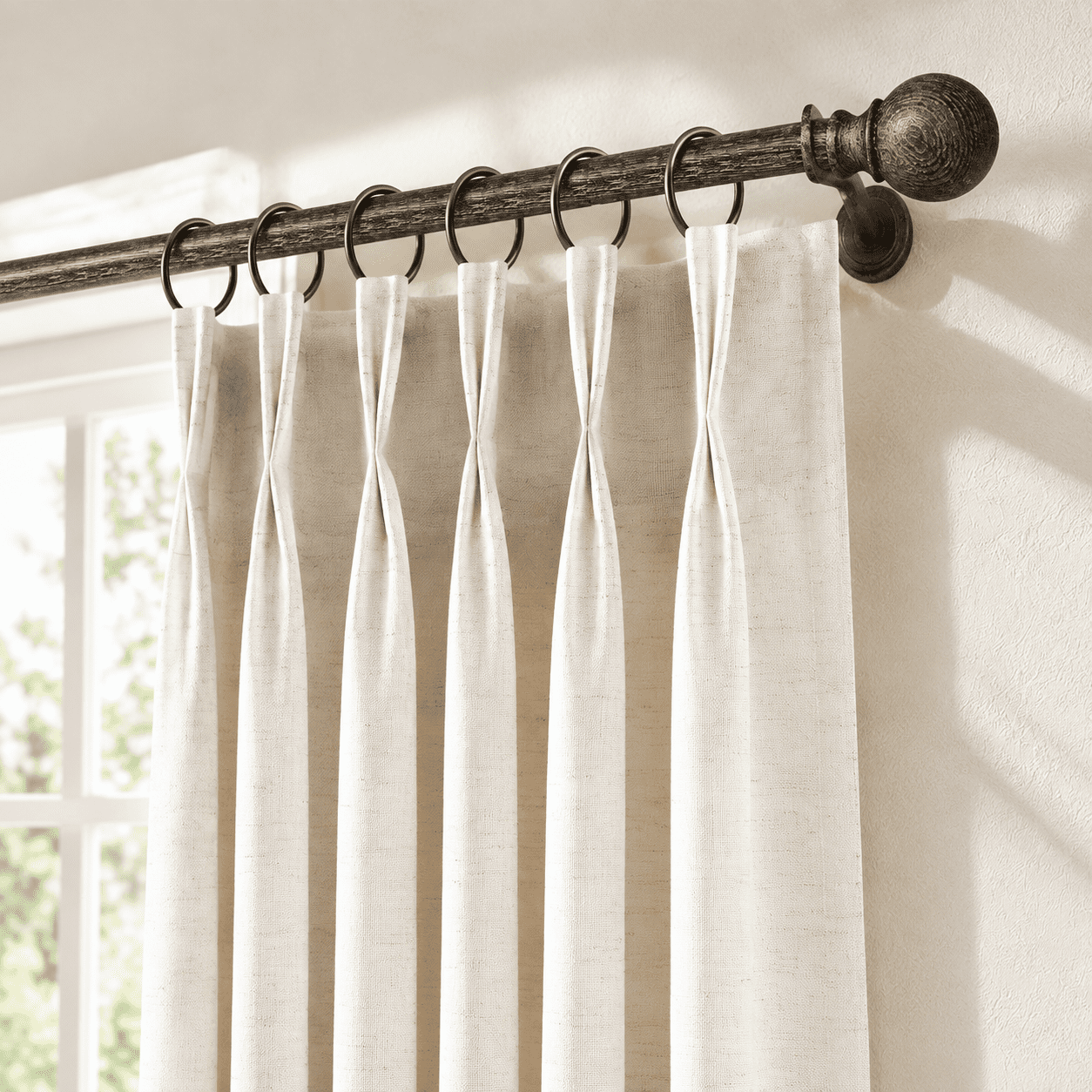 Pinch Pleated 94 Inch Curta2 Panels For Living Room Birch Linen 94 ...