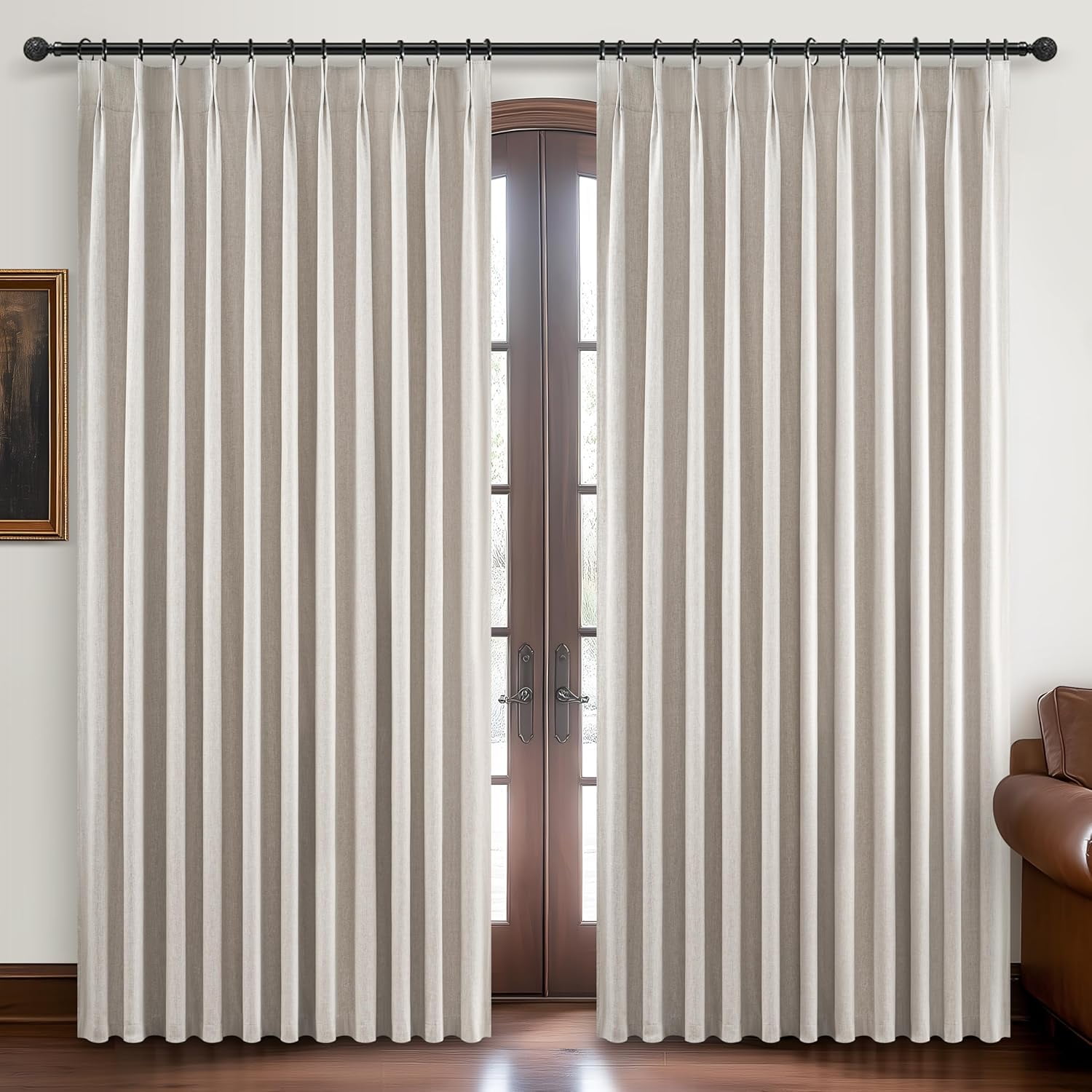 Pinch Pleated Blackout Curtains 70 Inches Wide for Living Room, Room ...