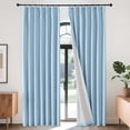 Pinch Pleated Linen Blackout Curtains for Living Room, Thermal ...
