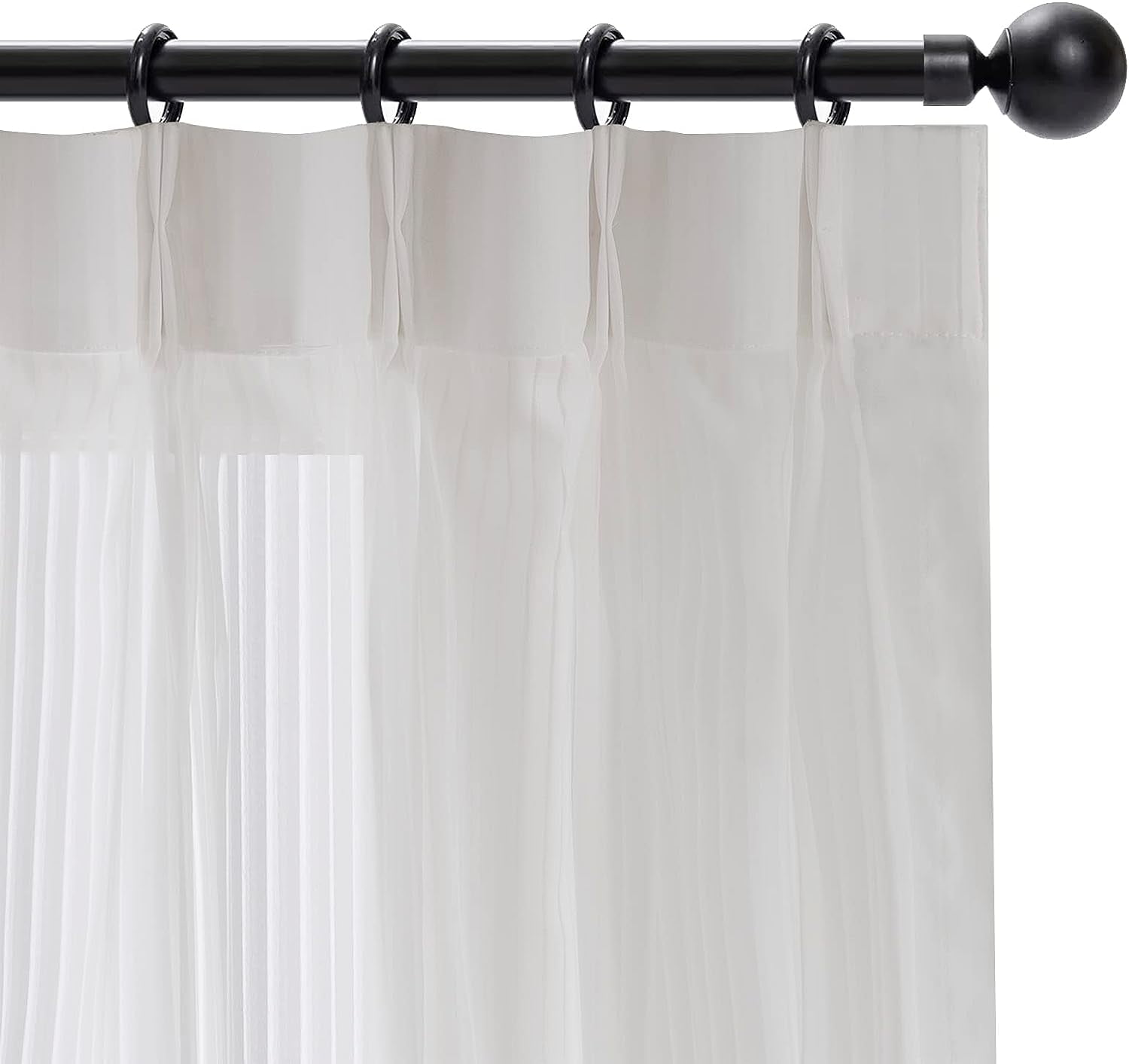 Pinch Pleated Window Sheer Curtains, Gently Filter Light, See Through ...