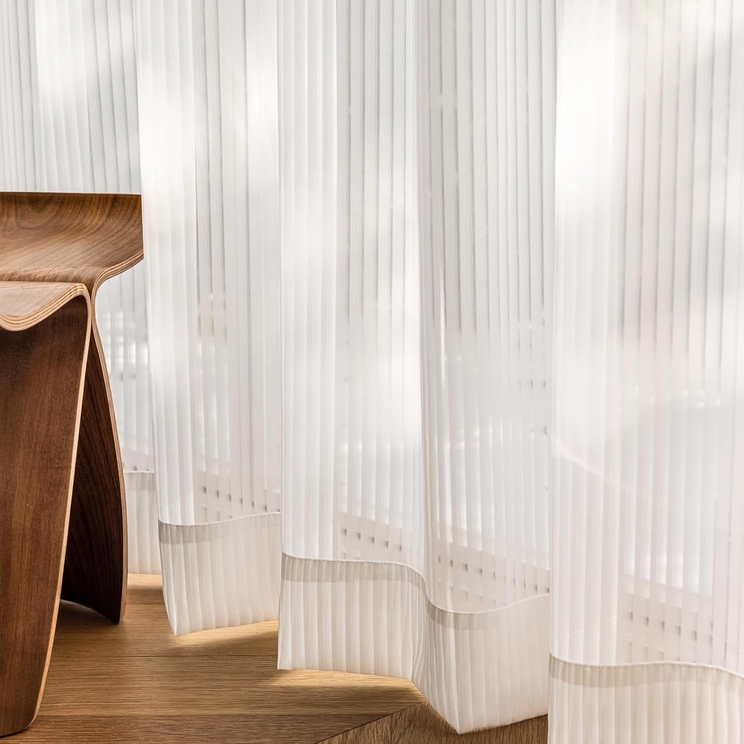 Pinch Pleated Window Sheer Curtains, Gently Filter Light, See Through ...