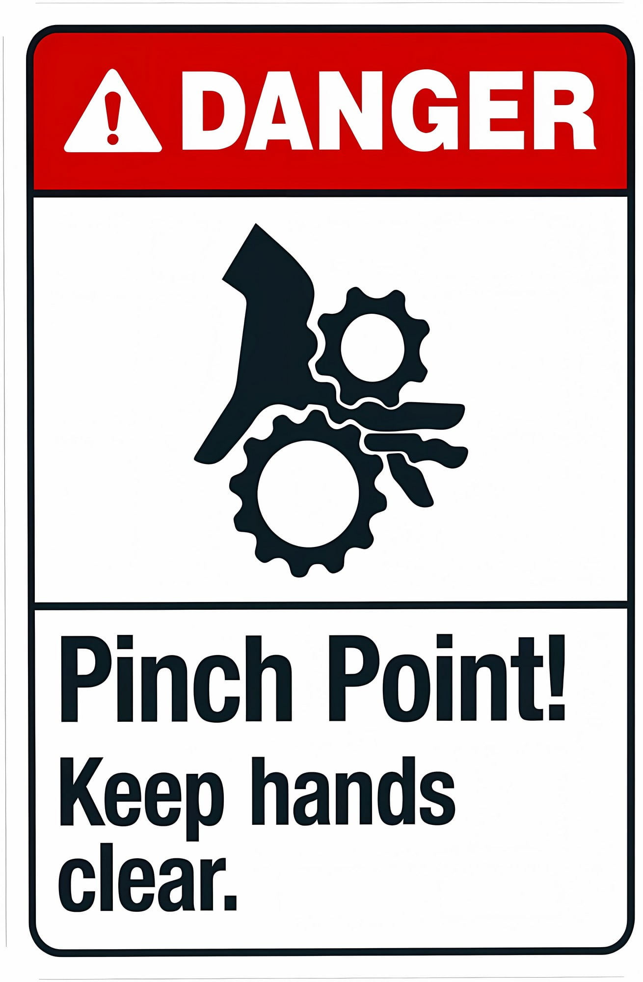 Pinch Point Keep Hands Clear Warning Sign - 8"x12", Security Metal ...