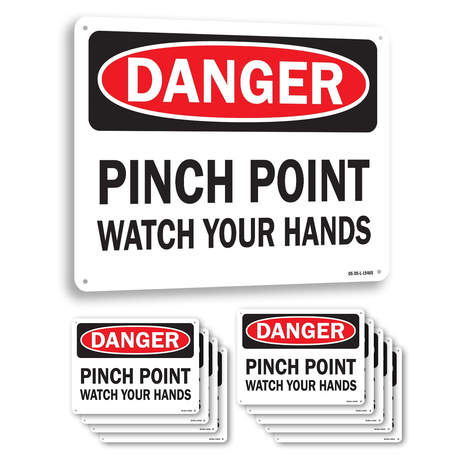 Pinch Point Watch Your Hands OSHA Danger Rigid Plastic Sign 18 Inch x ...