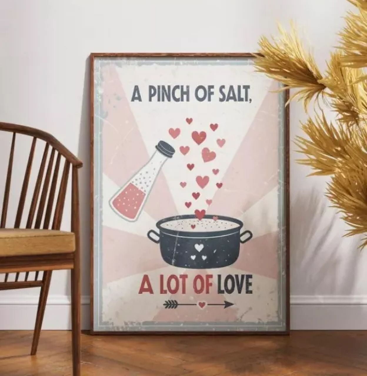 A Pinch Of Salt Poster, Retro Kitchen Art, Funny Cooking Decor NO ...