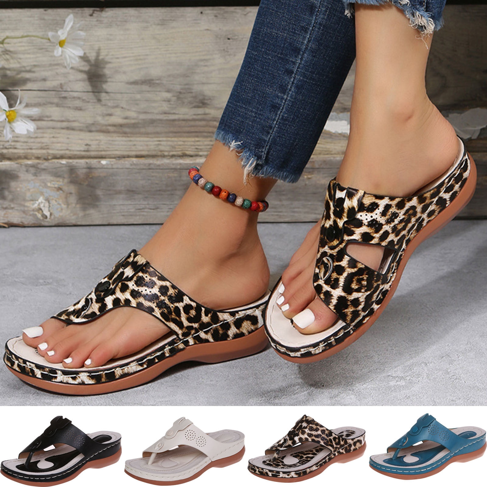 Pinch Toe Casual Oversized Shoes Women Wearing Sloping Heel Flat ...