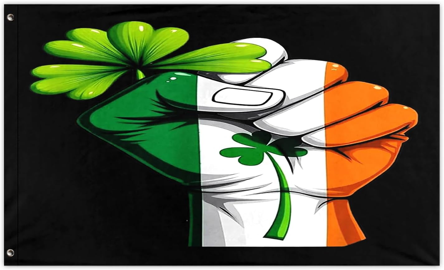 Pinched Hand Clover St. Patrick's Day Double-layer Flags For Room ...