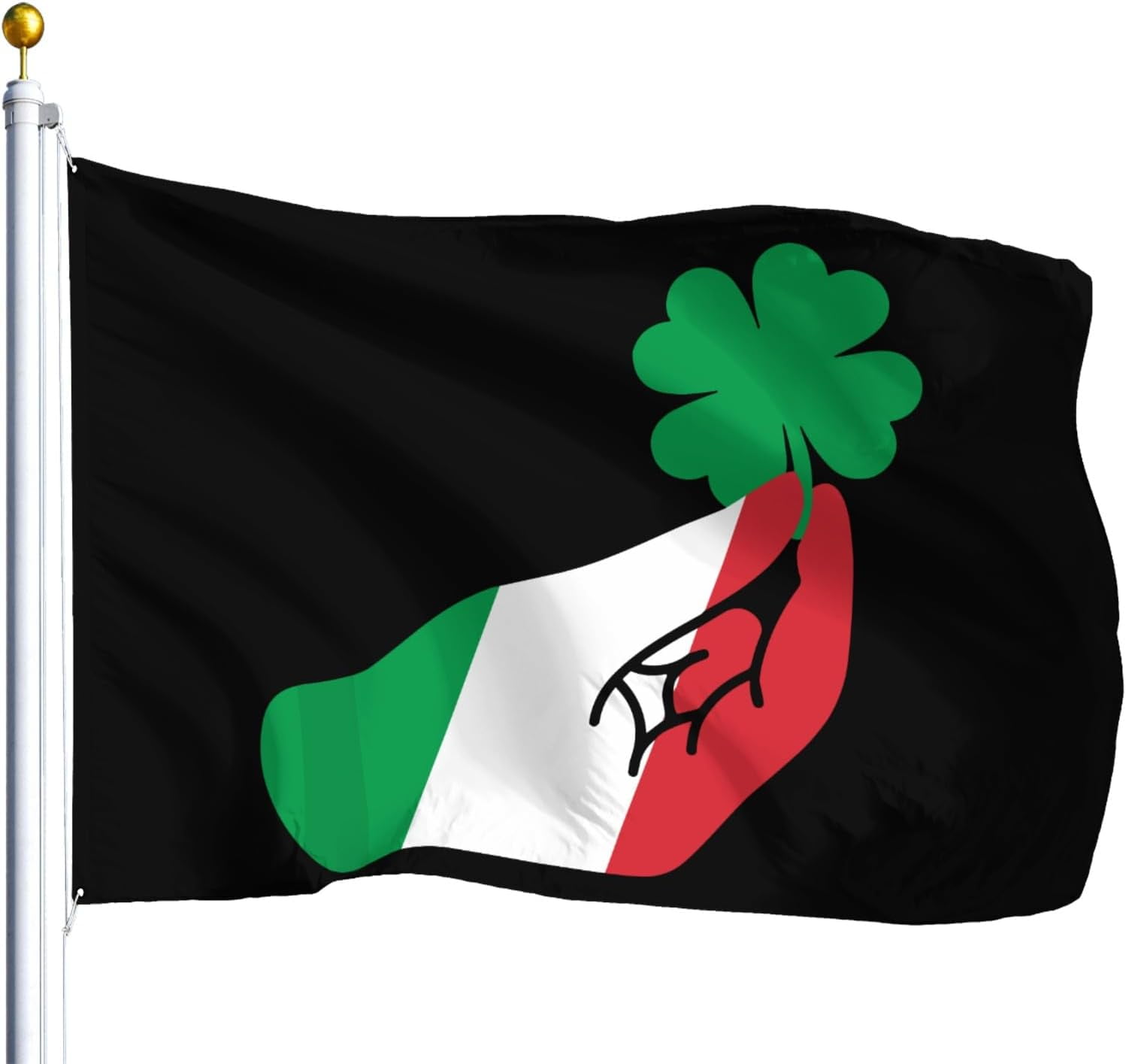 Pinched Hand Clover St. Patricks Day Flags 3x5 Outdoor Funny Tapestry ...