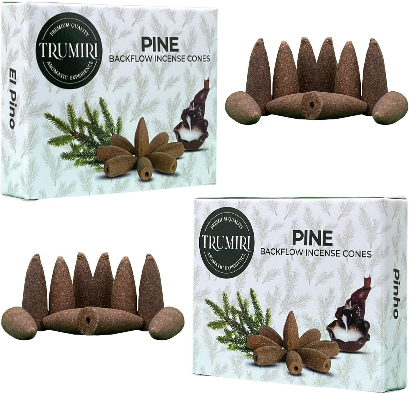 Pine Backflow Incense Cones - Total 20 Incense Cones Waterfall - Dual ...
