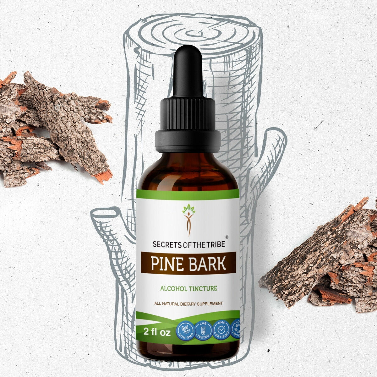 Pine Bark Tincture Alcohol Extract, Wildcrafted Pine Bark Pinus ...