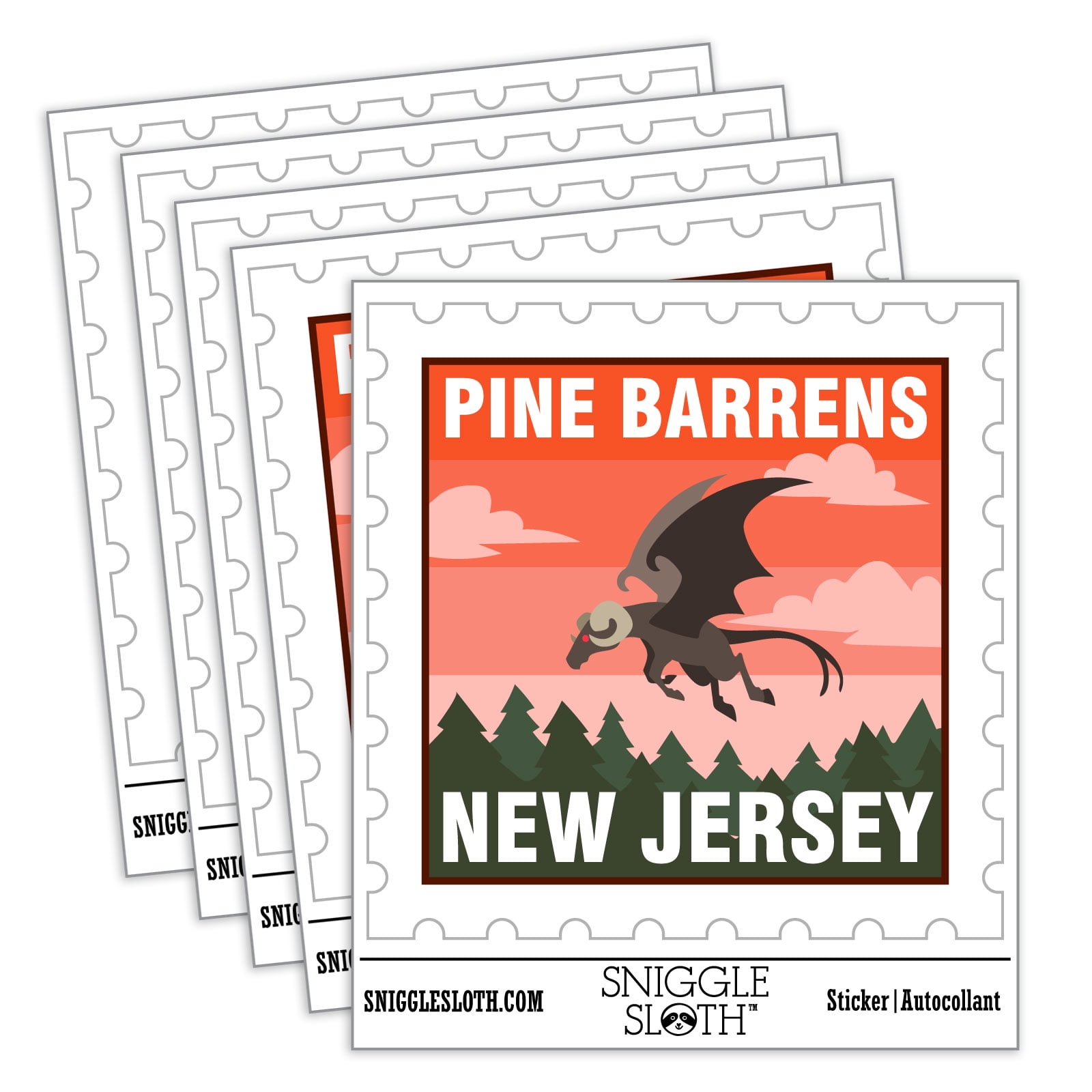 Pine Barrens New Jersey Devil Cryptid Monster Destination Car Window ...