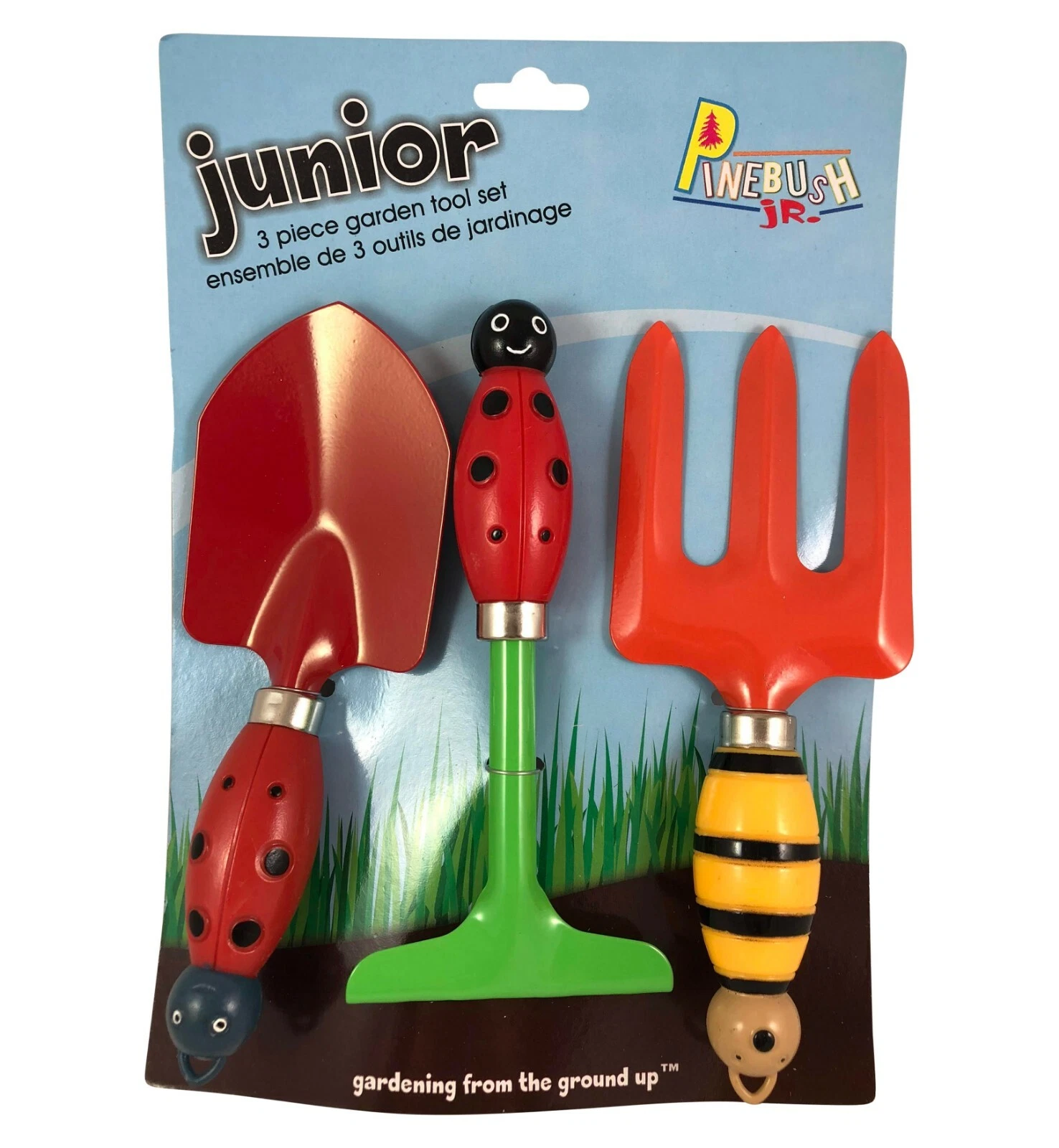 Pine Brush Jr. 3 Piece Garden Tool Set Gardening Kit Kids Cute Gift Set ...