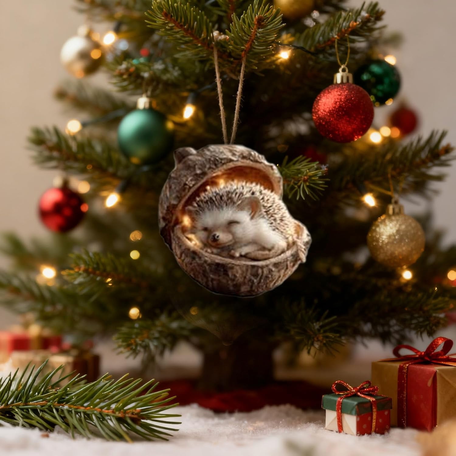 Pine Cone Animal Ornament, Woodland Acorn Forest Animal for Christmas ...
