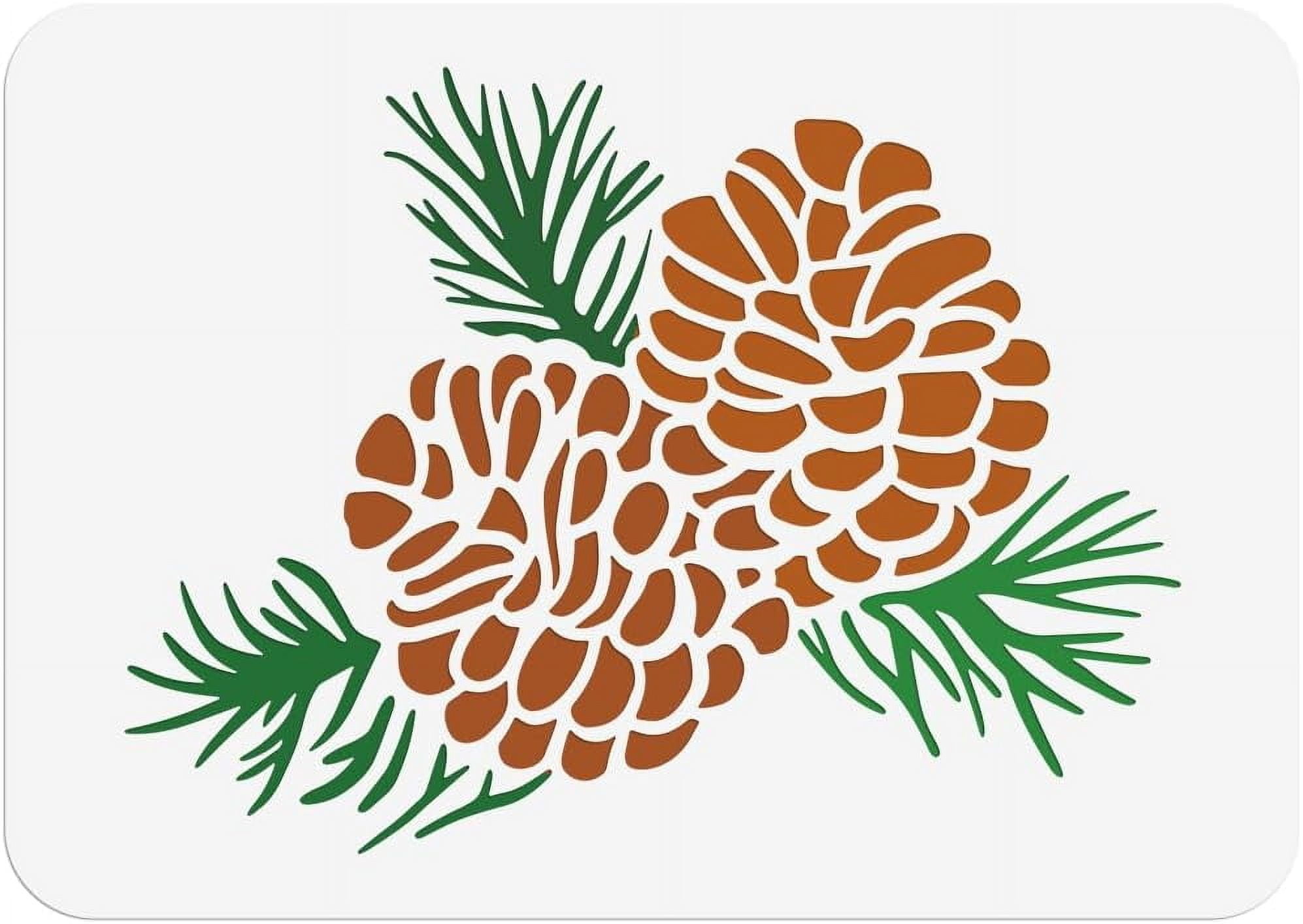 Pine Cone Painting Stencil 11.7x8.3 Inch Reusable DIY Art and Craft ...