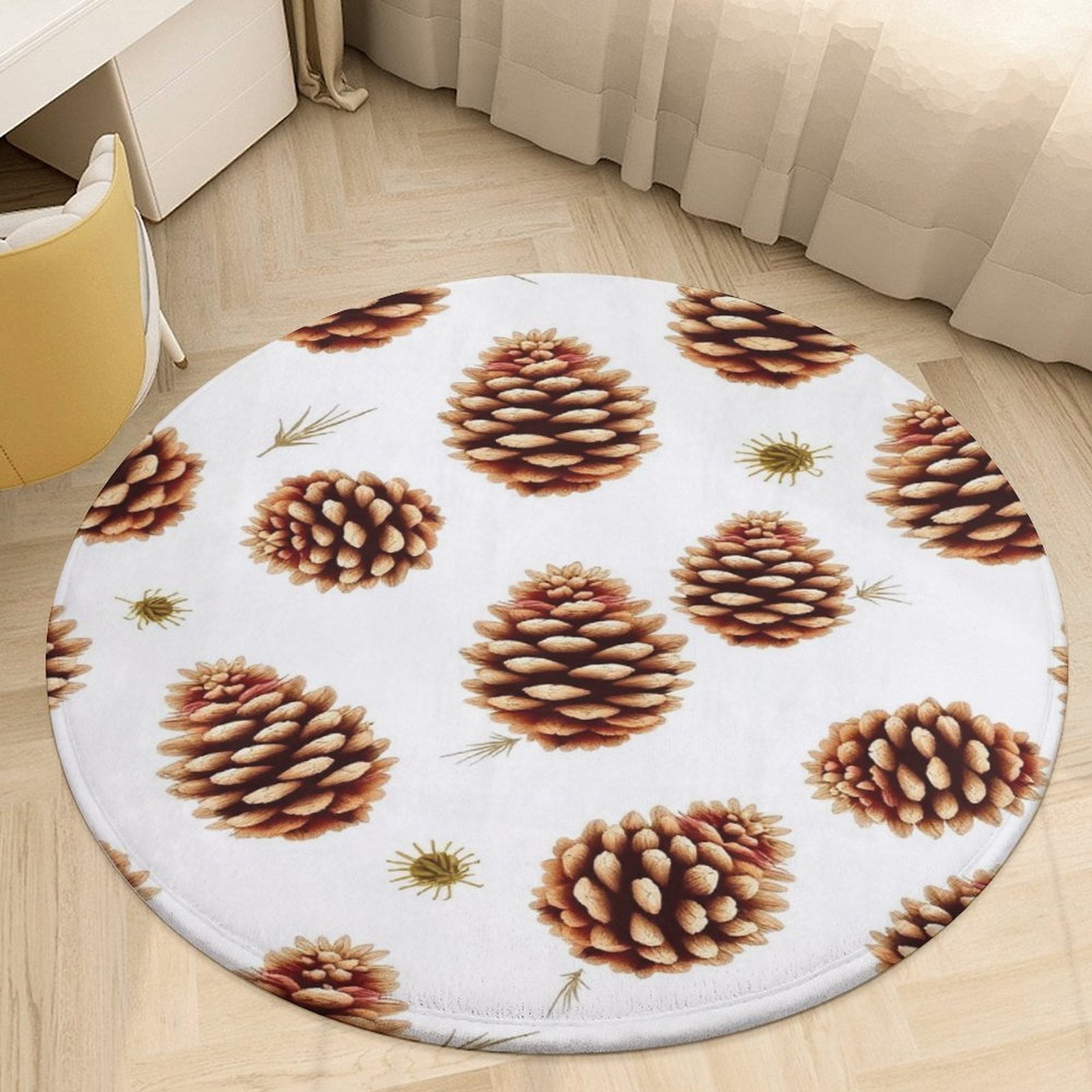Pine Cone Pattern Modern Round Carpets for Living Room Ration Abstract ...