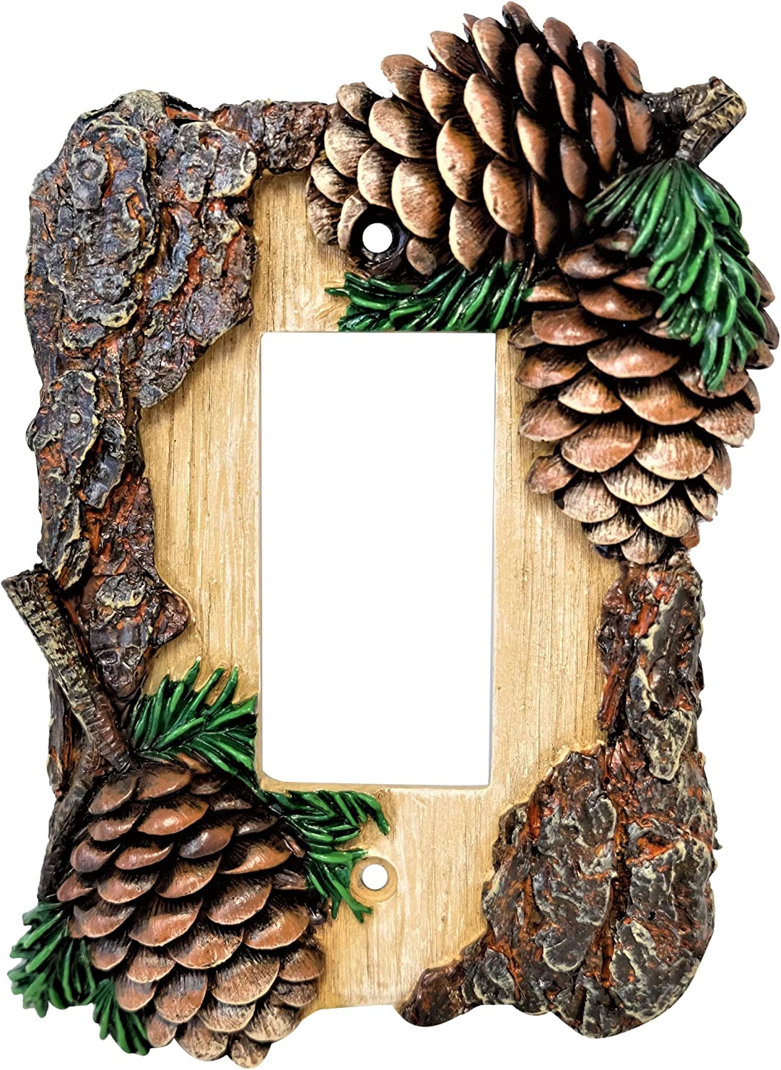 Pine Cone Single Rocker Switch Cover Electrical Wall Plate Cabin Lodge ...