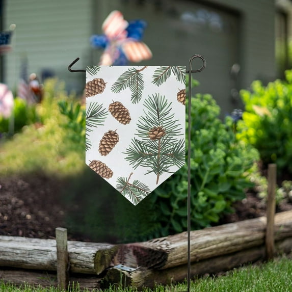 Pine Cone Trees Garden Flag 18" x 12.5" Double Sided Yard Lawn Outdoor ...