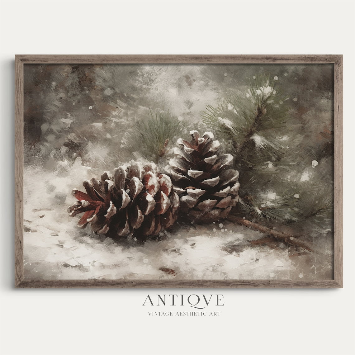 Pine Cones In The Snow Detailedpinecones, Rustic Winter Holiday Decor ...