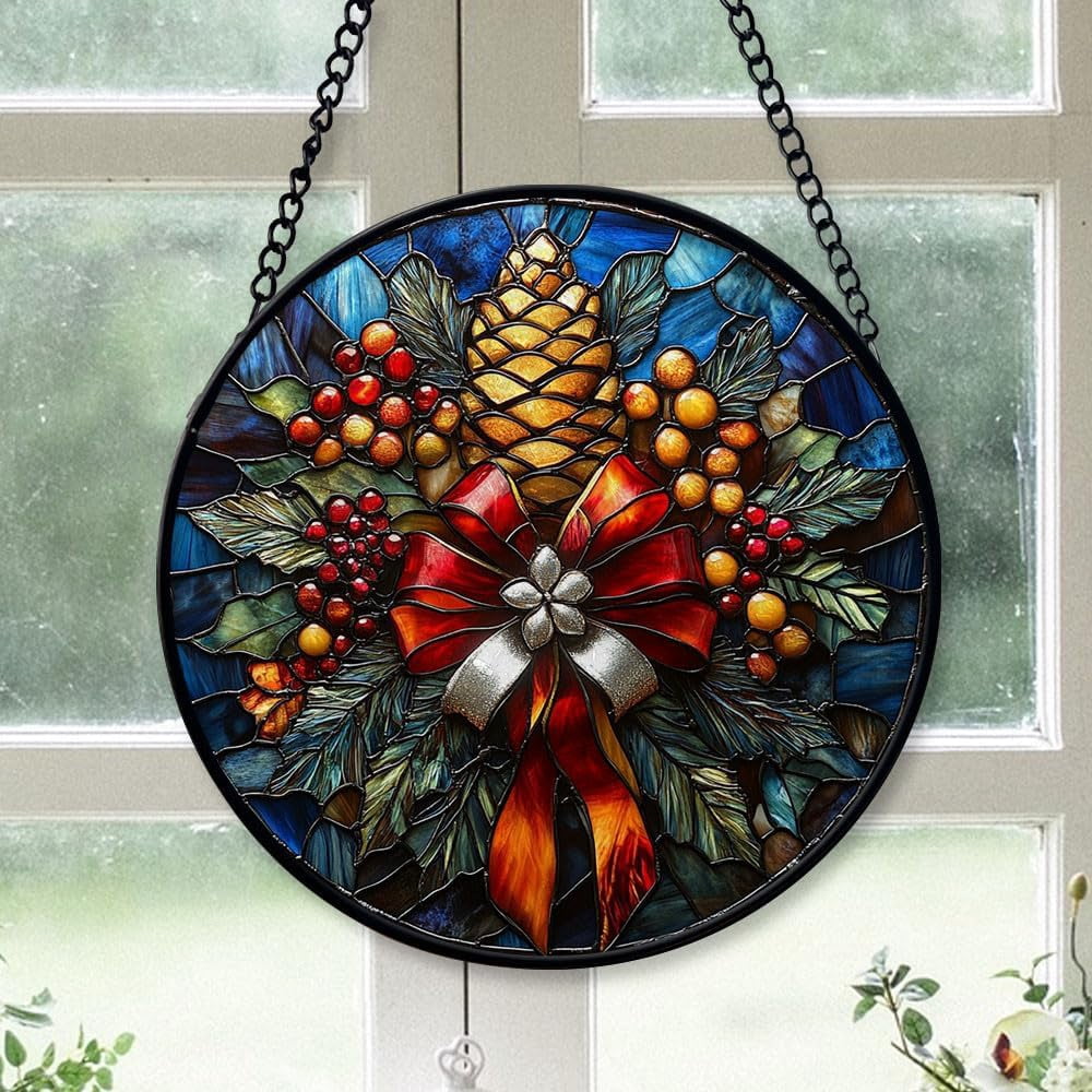 Pine Cones Stained Glass Suncatcher, Pine Cones, Pine Cones Stained ...
