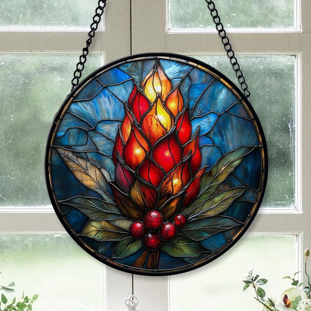 Pine Cones Stained Glass Suncatcher, Pine Cones, Pine Cones Stained ...