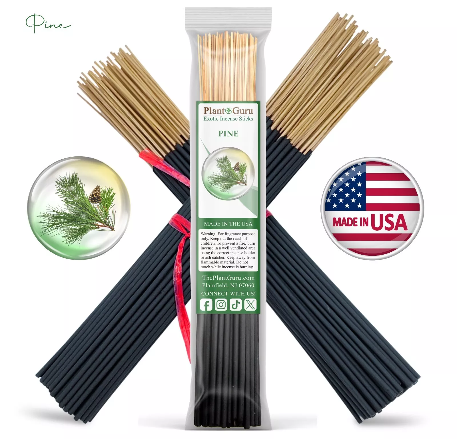 Plant Guru Pine Incense Sticks, 11 Inches, Bulk Bundle 85-100 Sticks ...