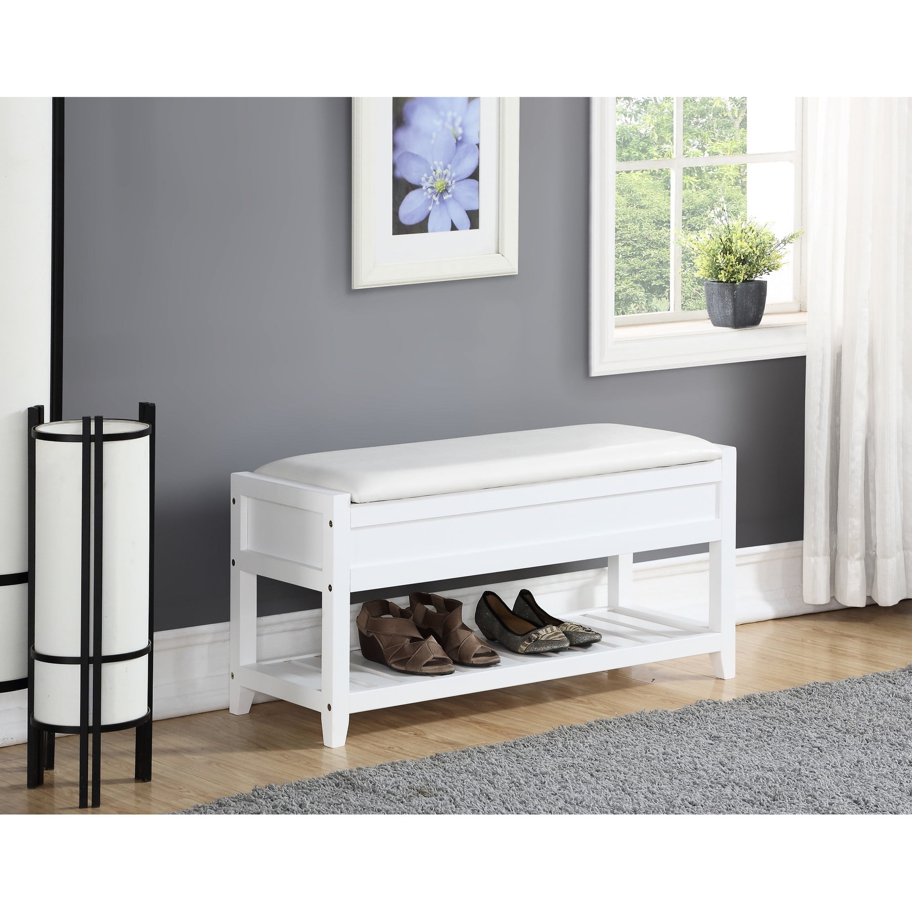 Pine MDF Bench - Open & Concealed Storage - Entrance Lobby ...