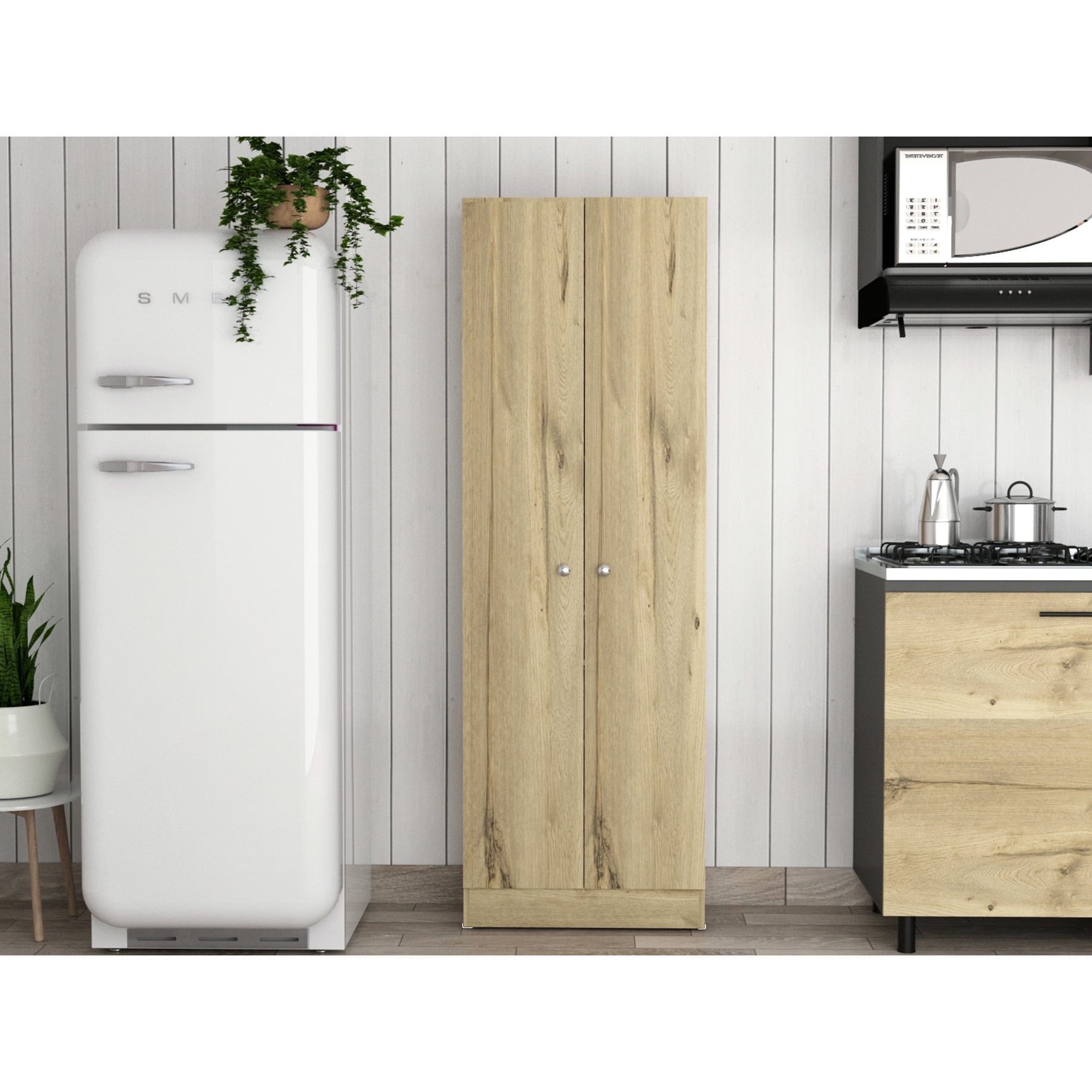 Pine - Made Storage Cabinet - Five Shelves for Kitchen Use - Walmart.com