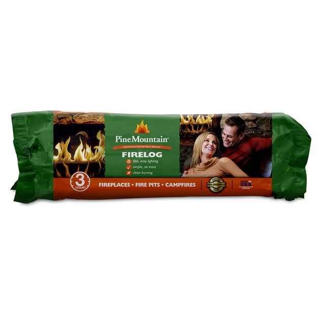 Pine Mountain 3-Hour Firelog, Easy Start Logs, 10.5" x 3", 1 Pack ...