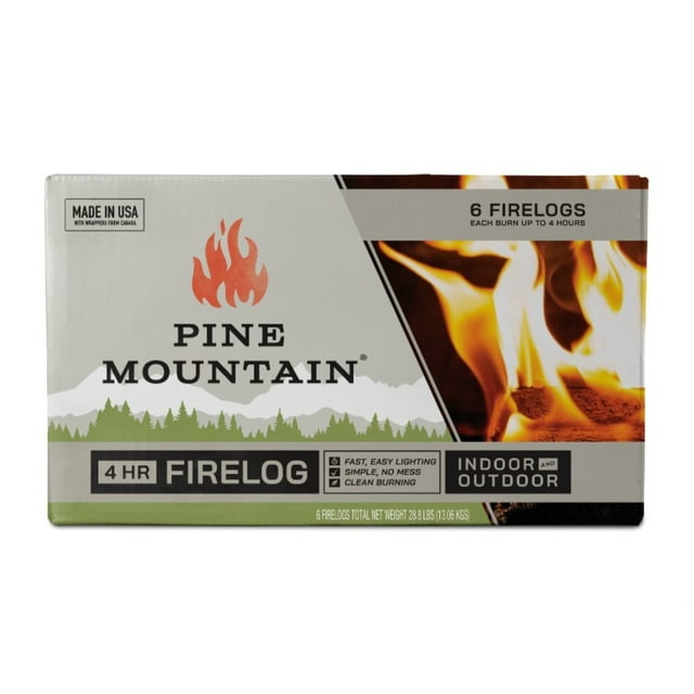 Pine Mountain 4-Hour Long Lasting Firelogs, Easy Lighting, Clean Burn Technology for Campfires ...