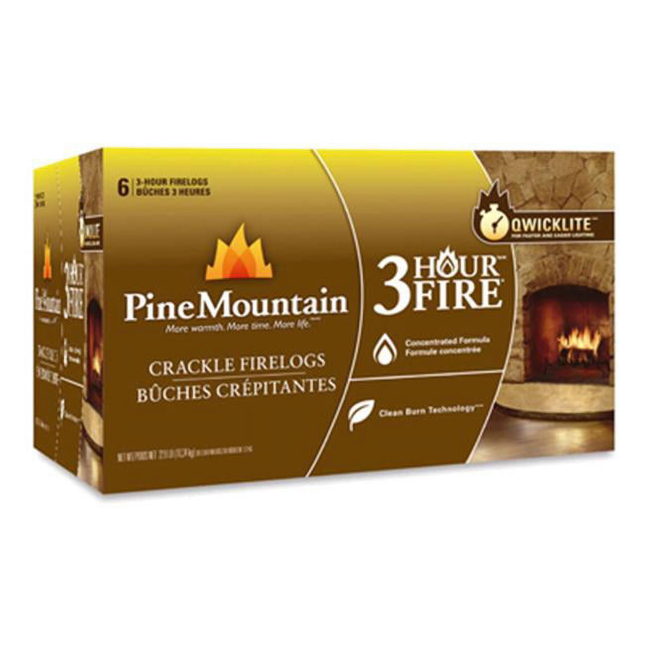Pine Mountain 4152501321 3 Hour Crackling Fire Log, Pack - 6 - Walmart.com