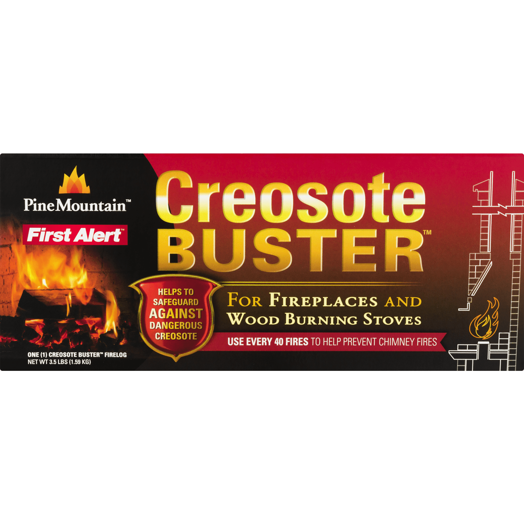 Pine Mountain Creosote Buster Fire Log for Clean Stove Chimney, 1 Pack ...
