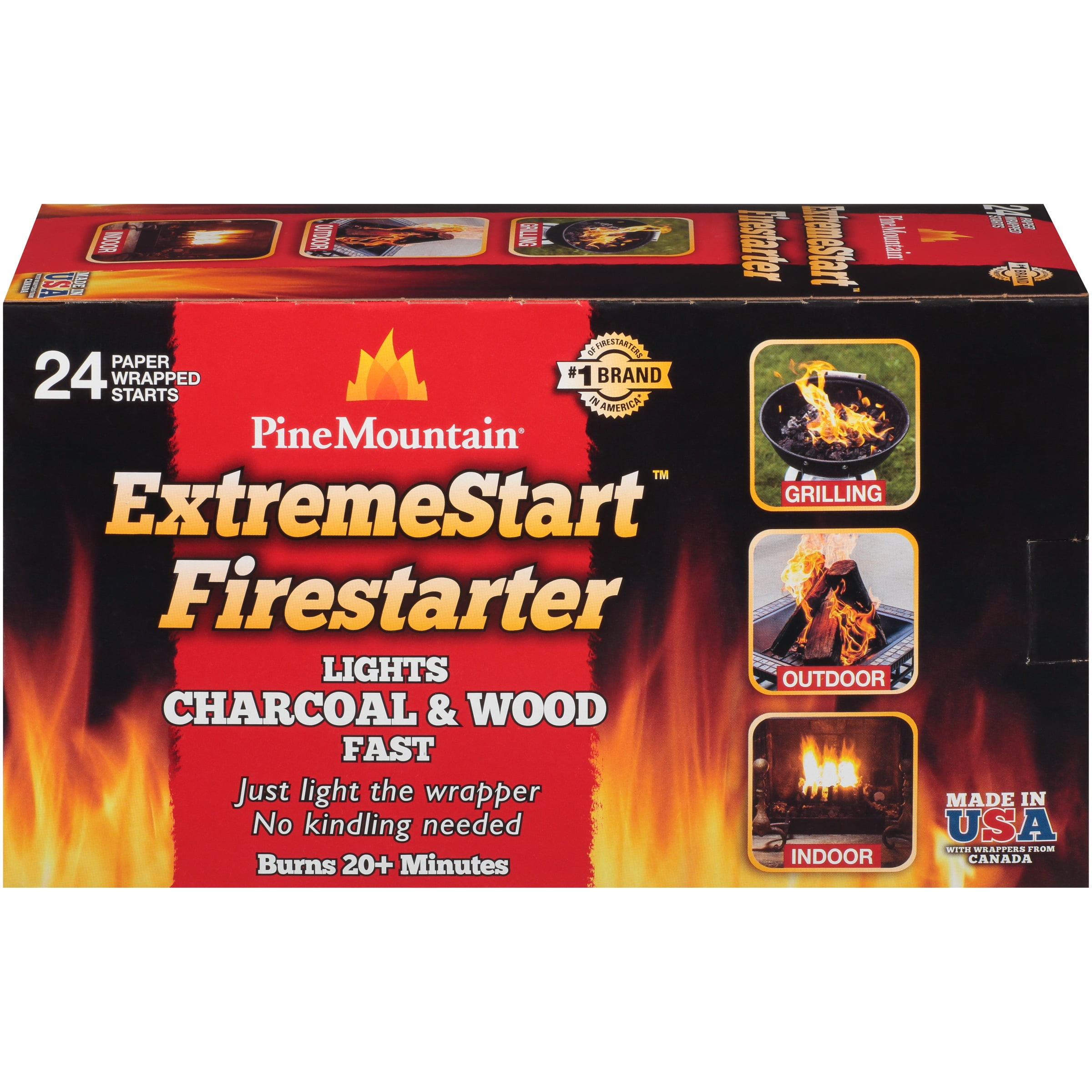 Pine Mountain ExtremeStart Firestarter, Compact Wrapped Starter Logs ...