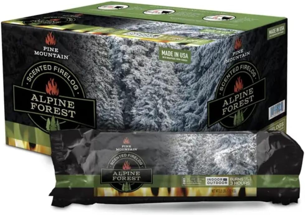 Pine Mountain Forest 3-Hour Fire Log, 4 Firelogs Total, 15.2 LB ...