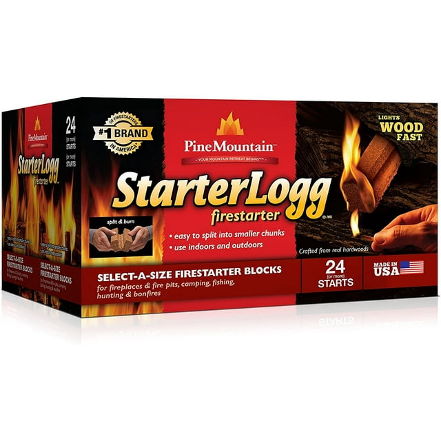 Pine Mountain StarterLogg Firestarting Blocks, 24 Starts, for Campfire ...