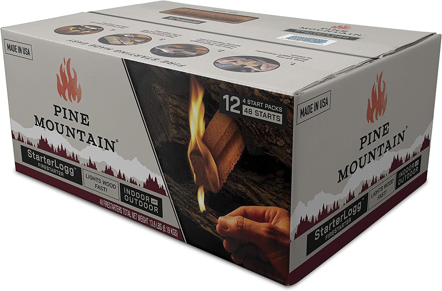 Pine Mountain StarterLogg Select-A-Size Firestarting Blocks, 48 Starts ...