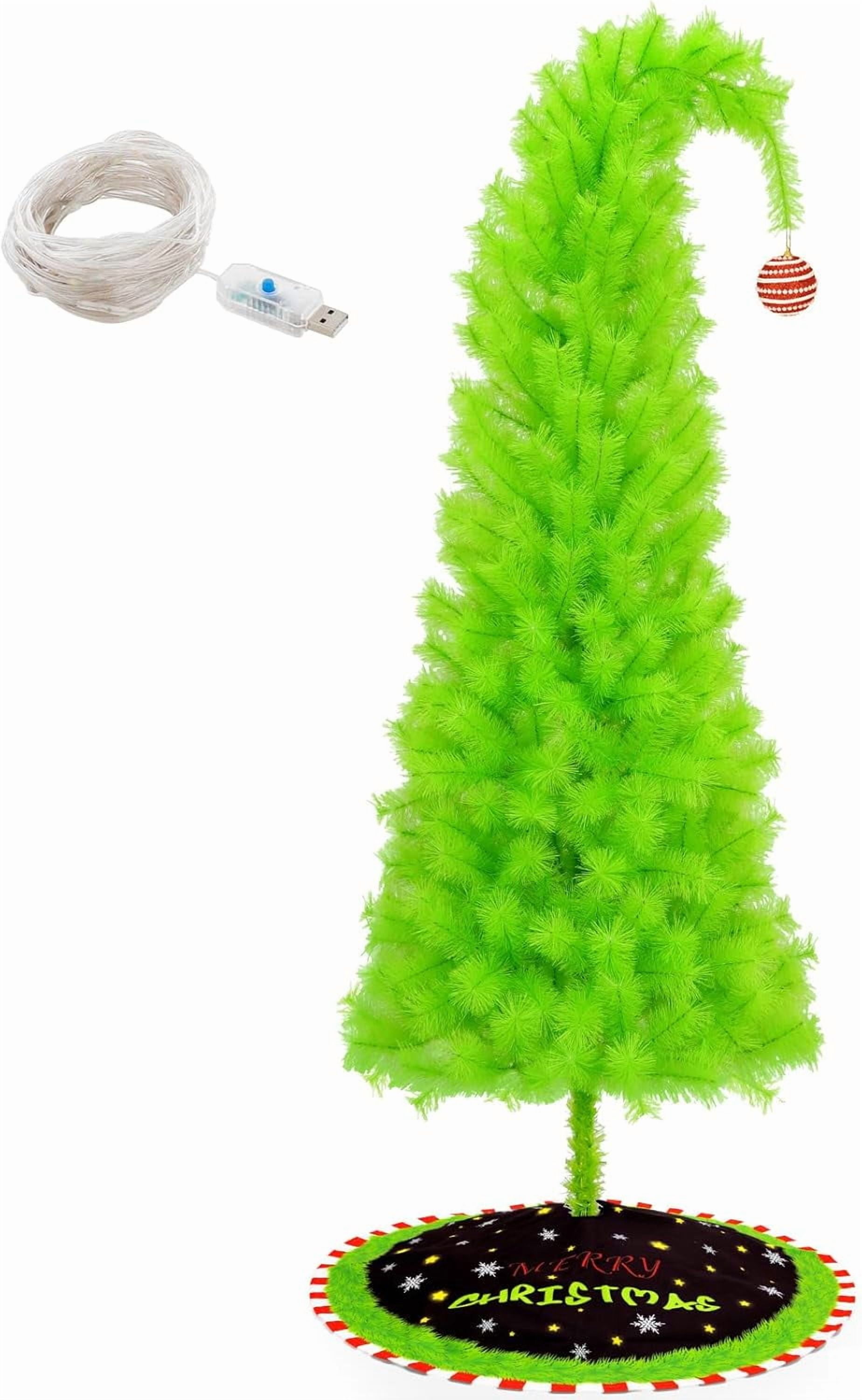 Pine Needle Christmas Tree 6ft, Top Curved 6ft Upright 7ft Lime Green ...