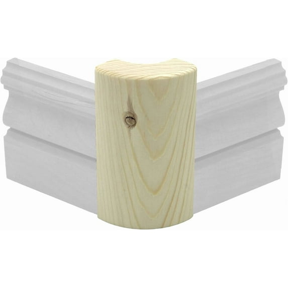 Pine Outside Radius Corner Base Block Bullnose, 3/4" x 2 1/4" x 4 ...