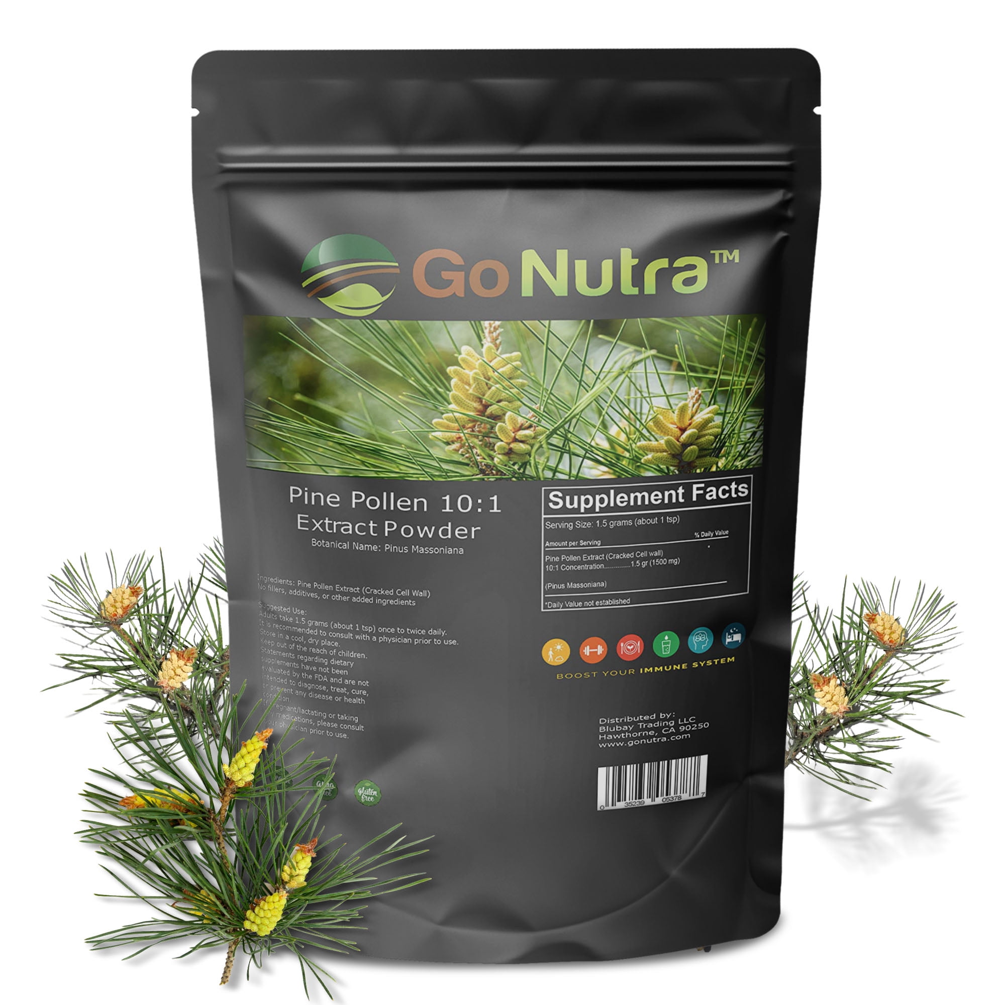 Go Nutra Pine Pollen Powder Cracked Broken Cell Wall 8 Ounce - Walmart.com