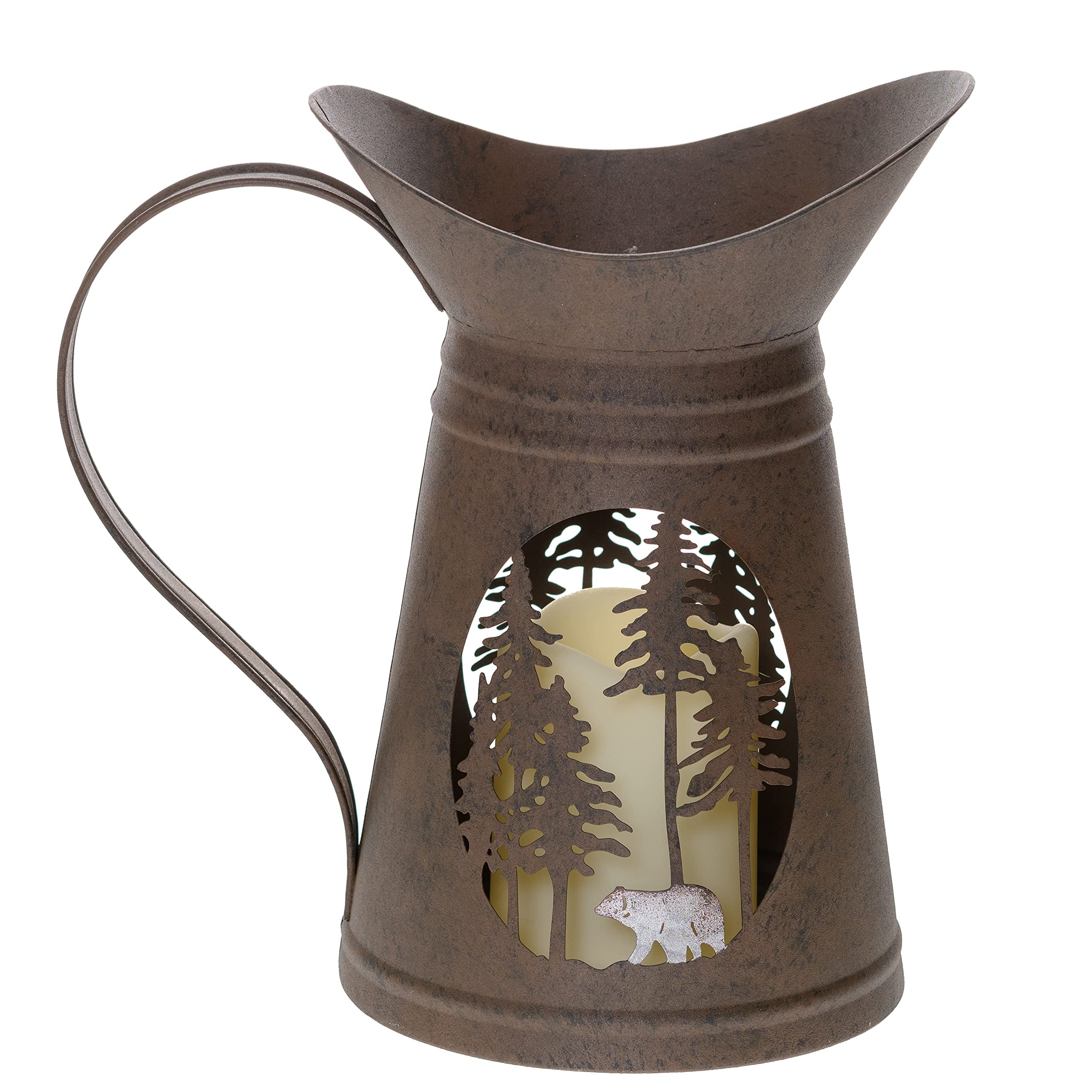 Pine Ridge Bear And Pine Pitcher Candle Lantern Home Decor, Bear ...