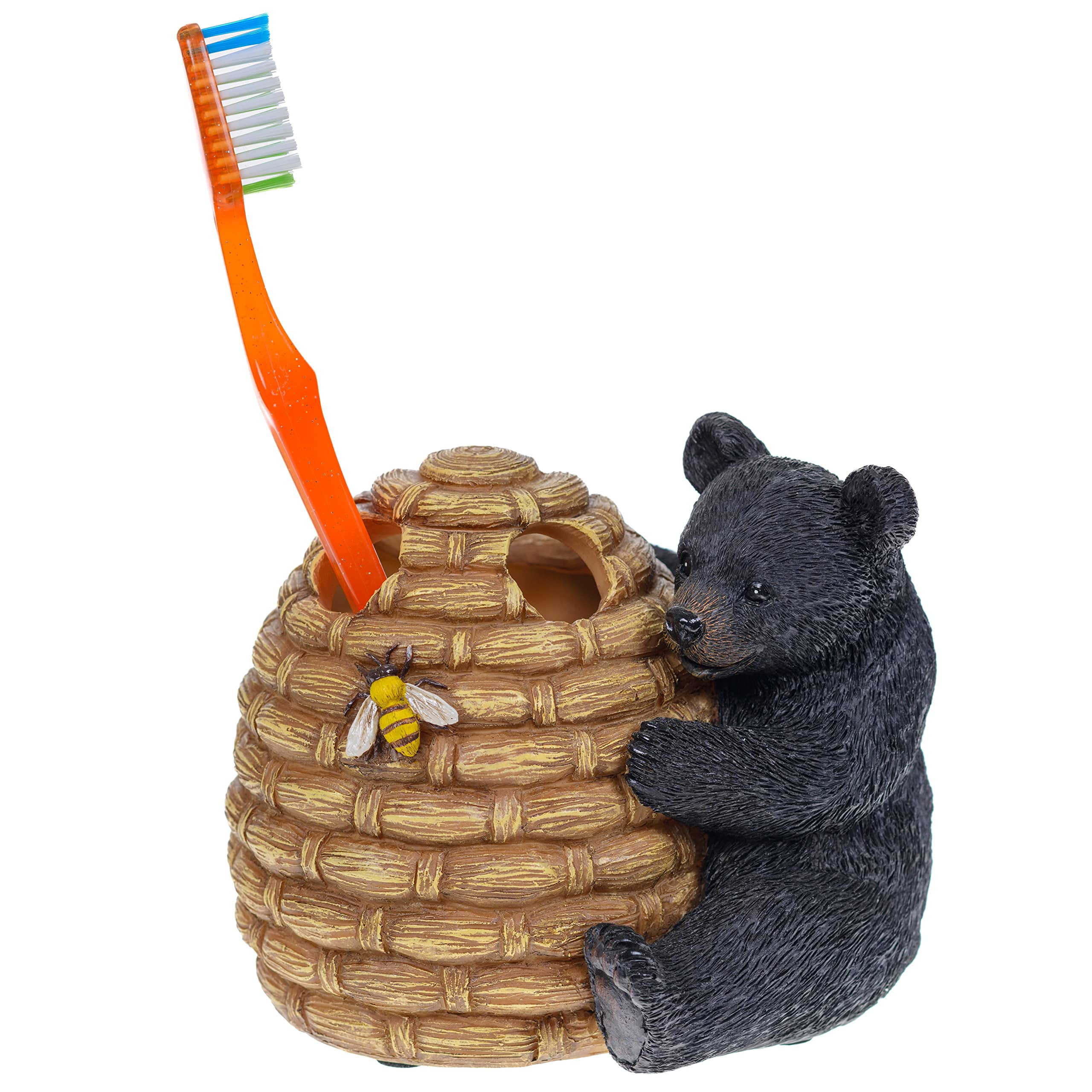 Pine Ridge Black Bear Beehive Toothbrush Holder, Shower Caddy For ...