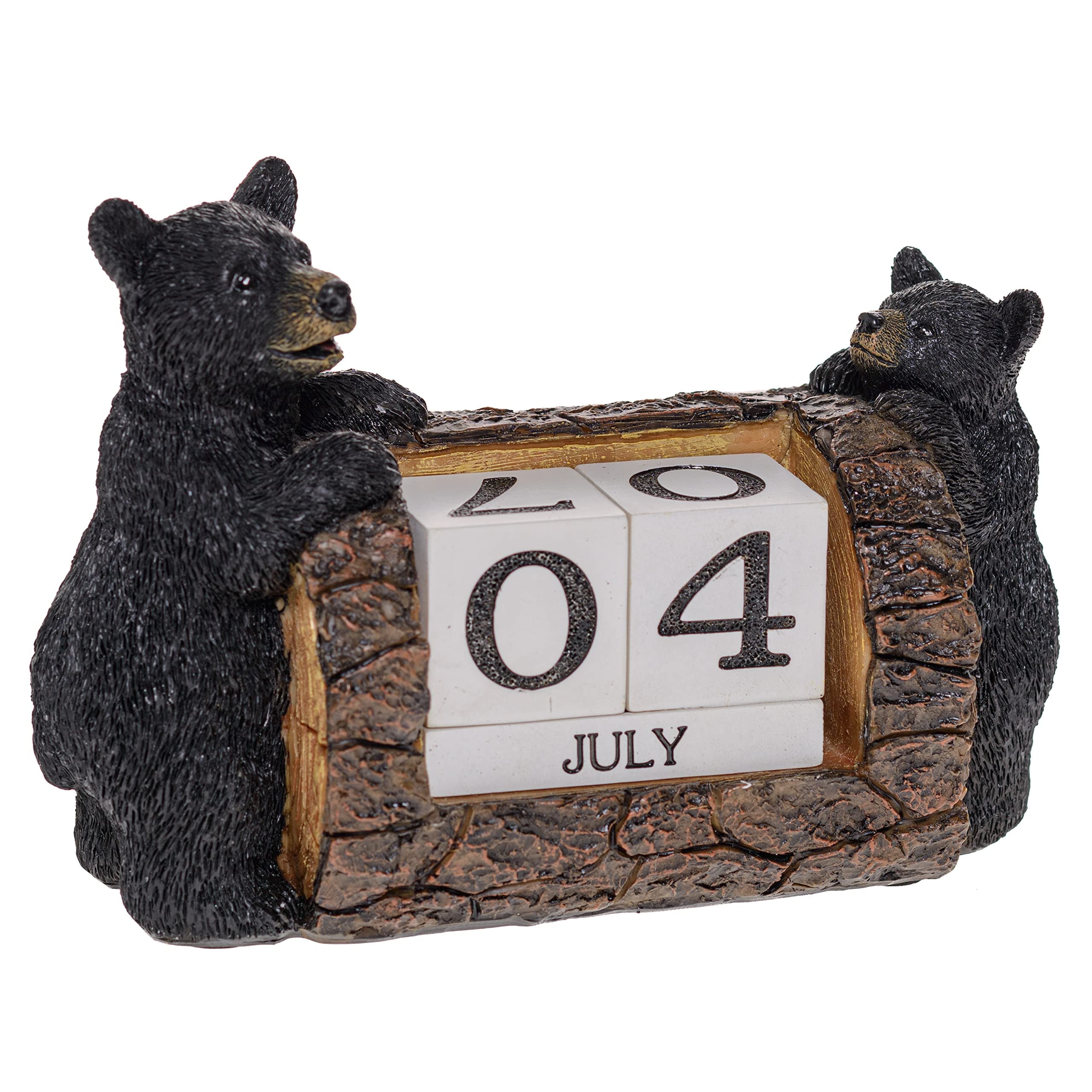 Pine Ridge Black Bear Desk Calendar Blocks - Perpetual Calendar, Flip ...
