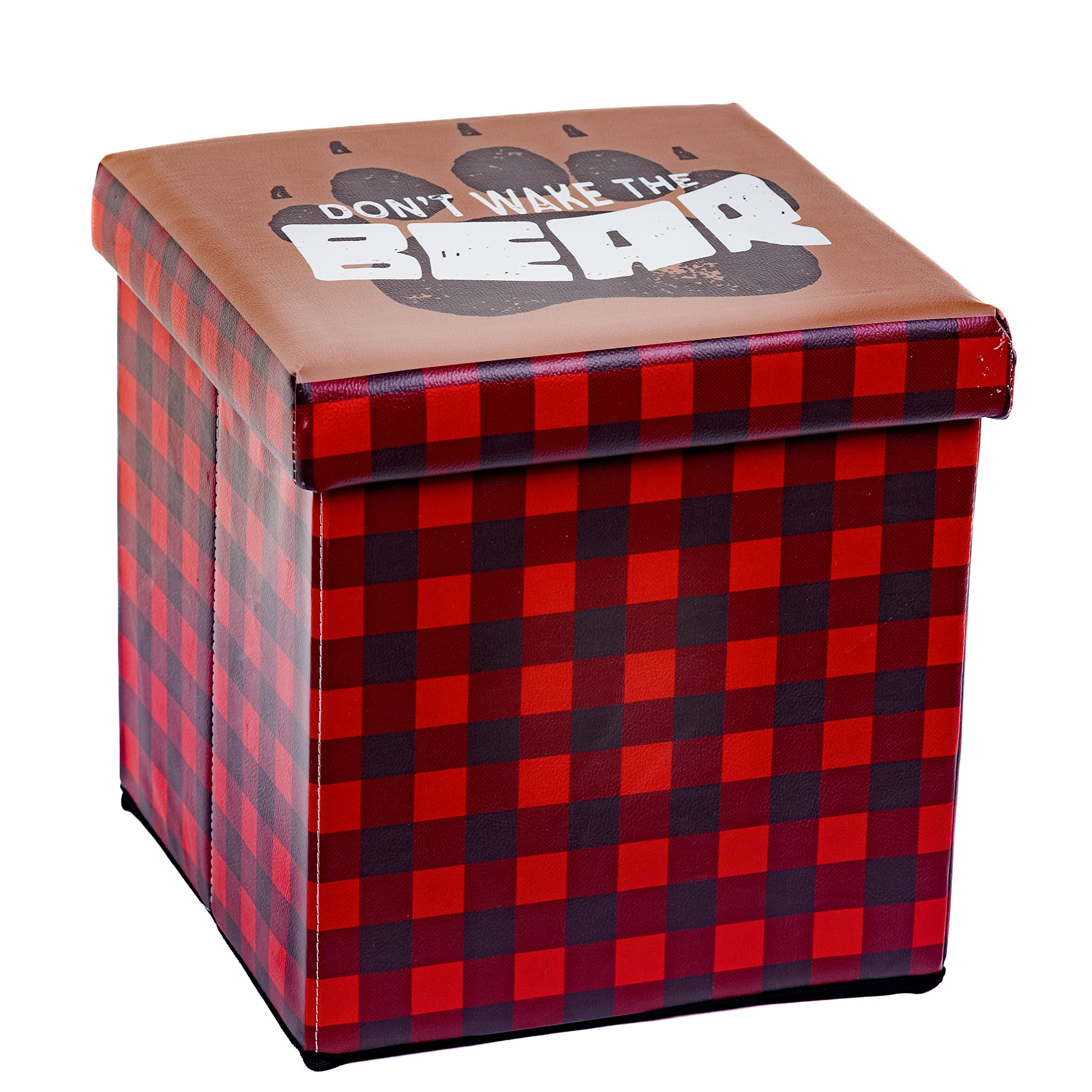 Pine Ridge Collapsible Storage Ottoman Don't Wake The Bear - Foot Rest ...